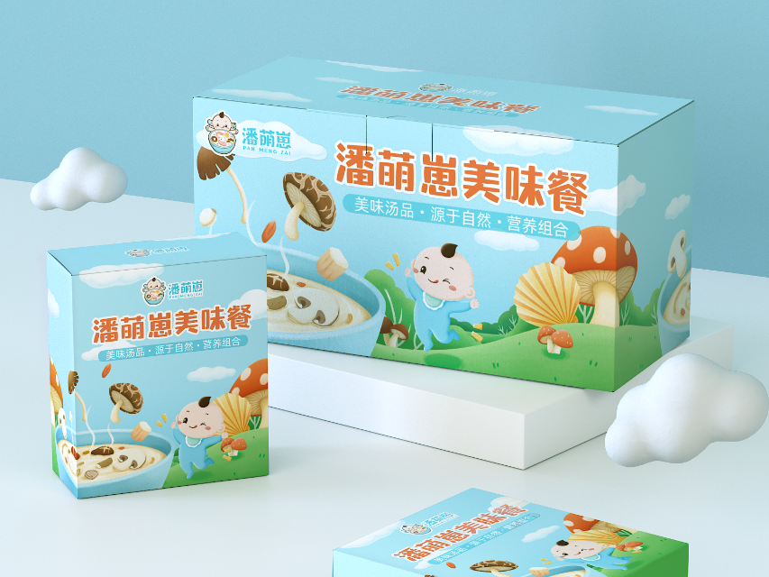 超略设计-潘萌崽儿童辅食产品包装设计_超略设计-站酷ZCOOL