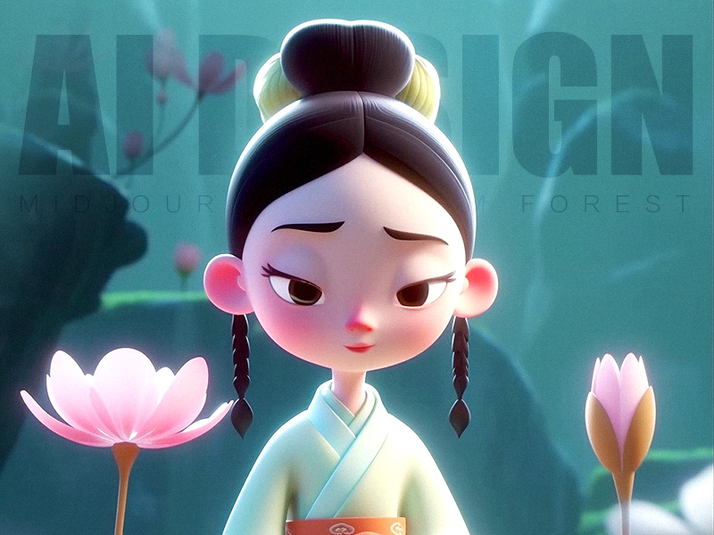 AI绘画 | Midjourney | 每日练习 | 国风少女IP_陆佰1234-站酷ZCOOL