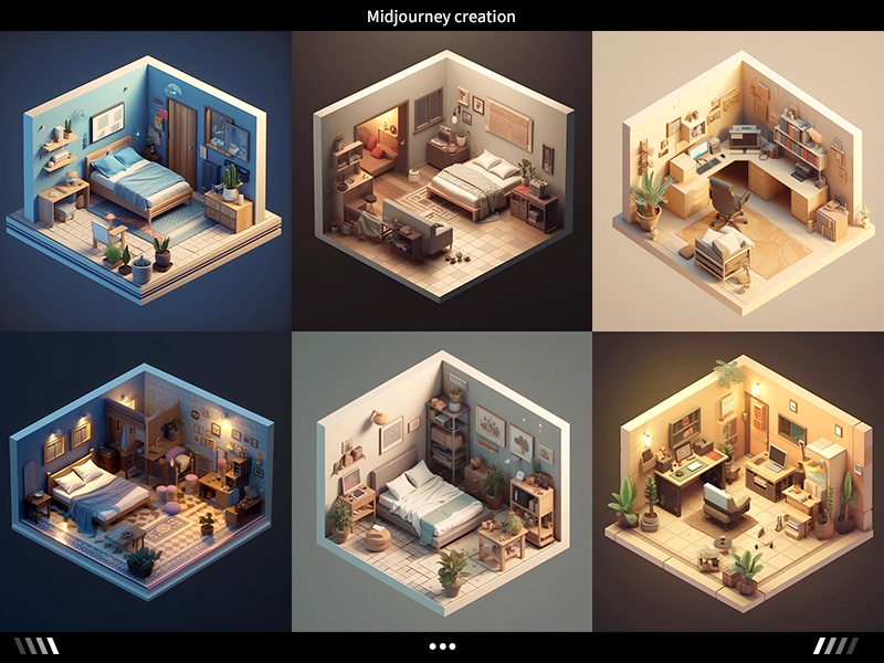 AI生成的2.5D房间场景_腾小華-站酷ZCOOL
