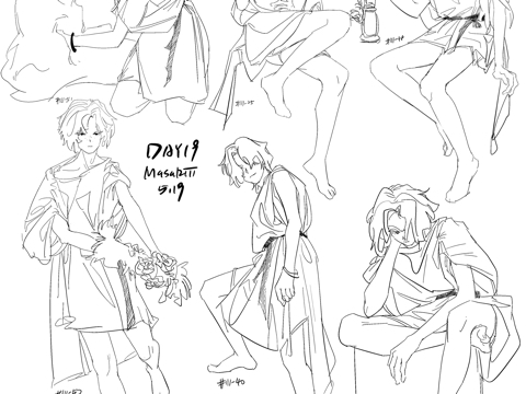 #速写60天挑战赛 day19 今天好忙..摆一下下看不到吧_MASAKIII233-站酷ZCOOL