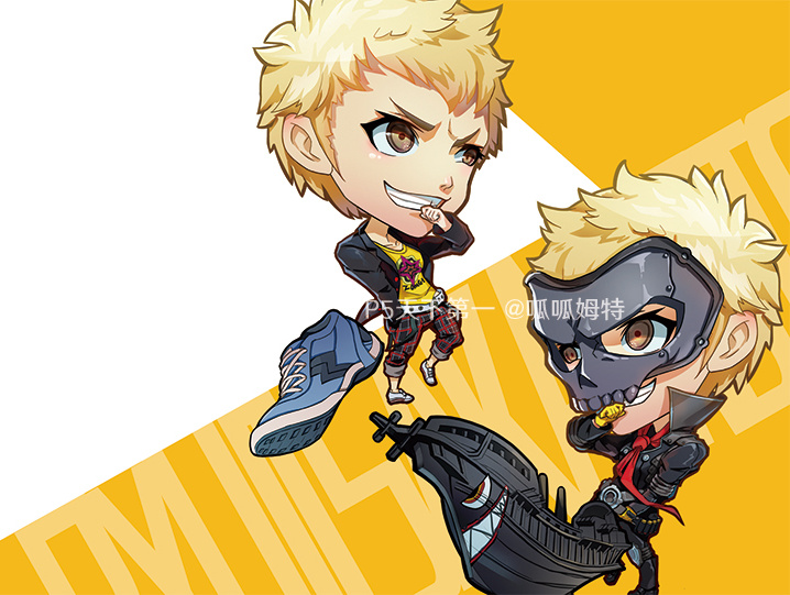 P5 女神异闻录5 同人作品一套（做成钥匙扣用）_呱呱姆特-站酷ZCOOL