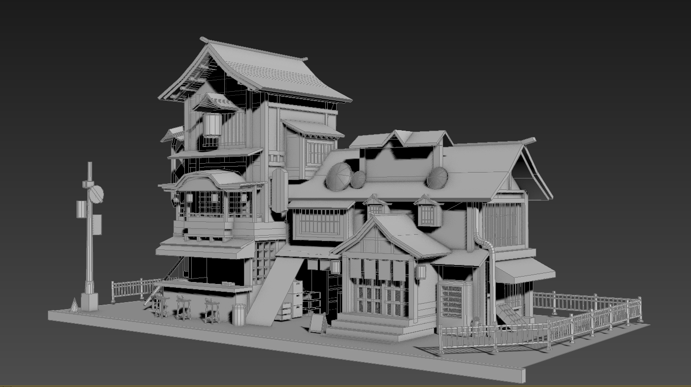 3D建模场景练习 建模 可约稿_煎蛋饼子-站酷ZCOOL