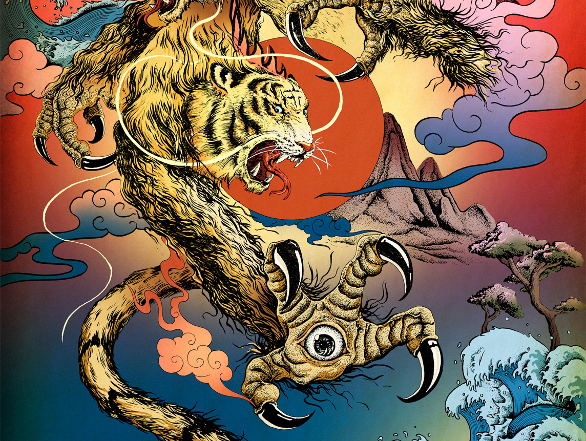 奇虎双兽图（内含步骤图）_守望者Swangzhe-站酷ZCOOL