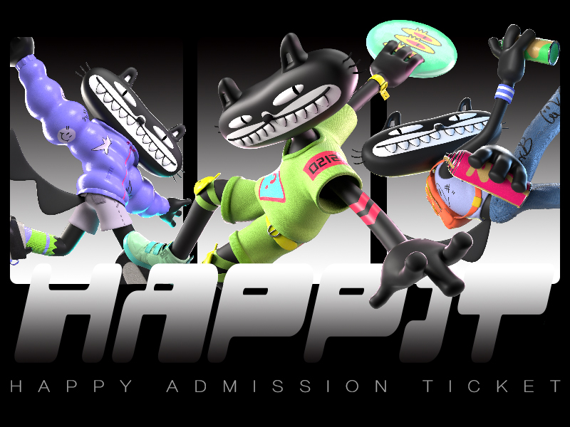 《嬉皮猫Happit-Happy Admission Ticket》_视觉设计Eason-站酷ZCOOL