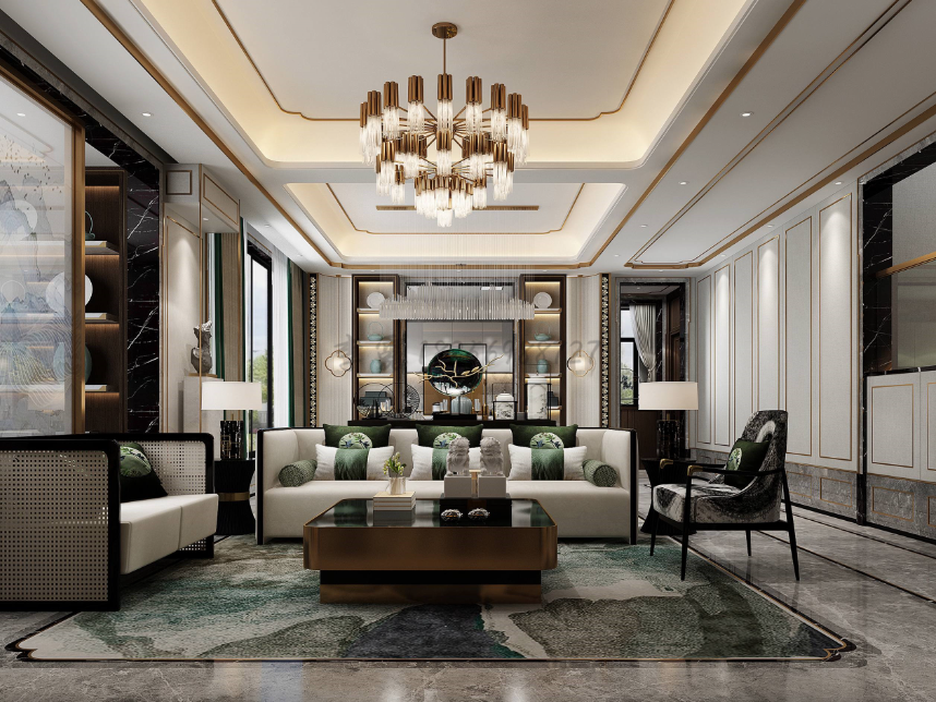 荷韵花园别墅样板房效果图案例_李露lu-站酷ZCOOL