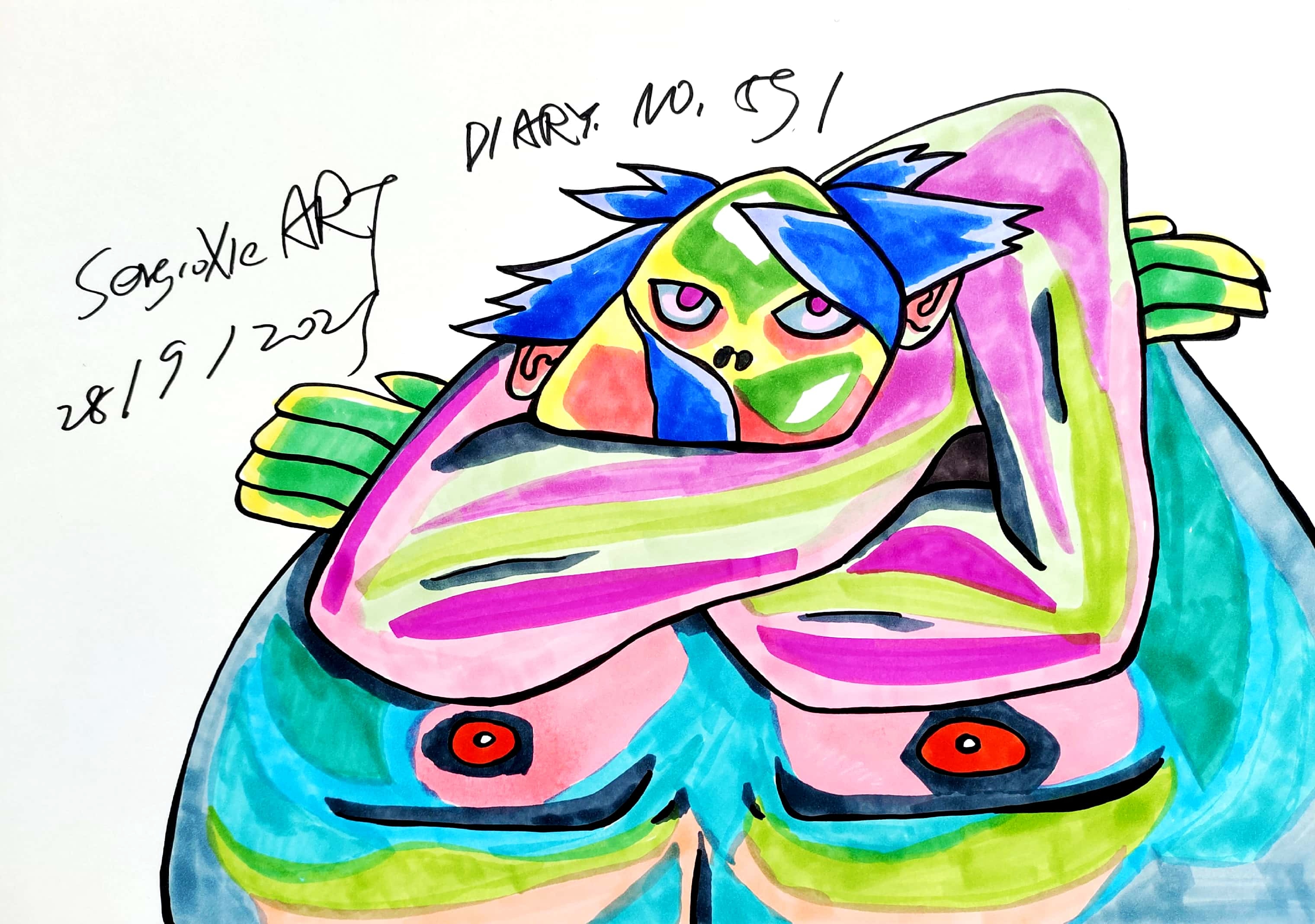 日记插画NO.591《等待的情绪》_秋实艺术Sergio-站酷ZCOOL