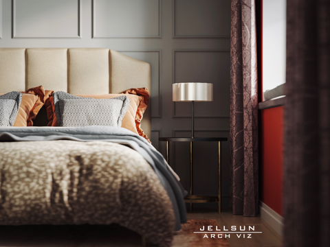 【卧室】效果图表现Bedroom Arch Viz_光影主艺JellSun-站酷ZCOOL