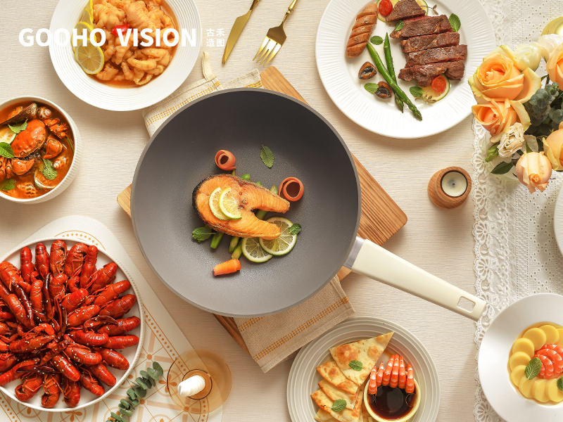 麦饭石不粘炒锅丨古禾造图 GOOHO VISION_古禾造图-站酷ZCOOL