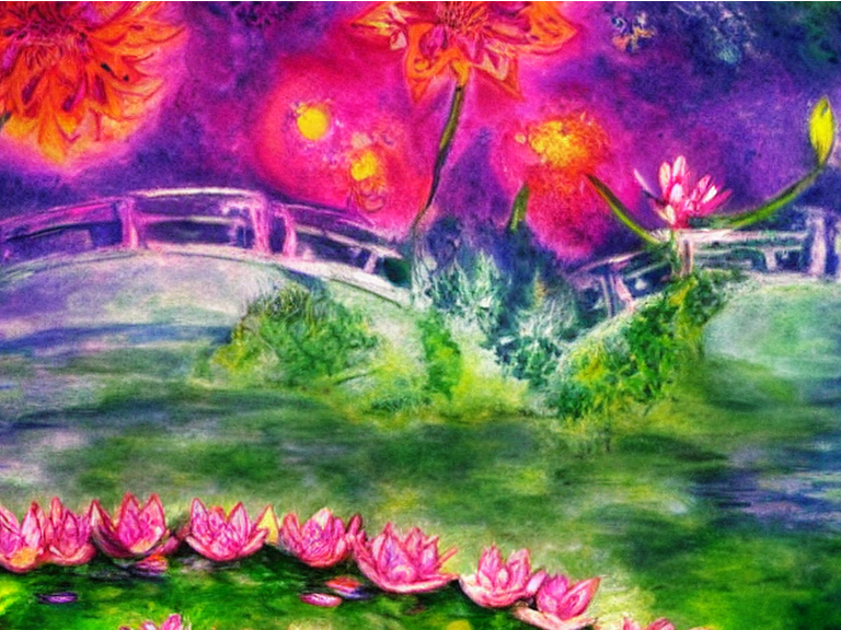 AI绘画 | 夏加尔的睡莲_Ainnnnnnnnn-站酷ZCOOL