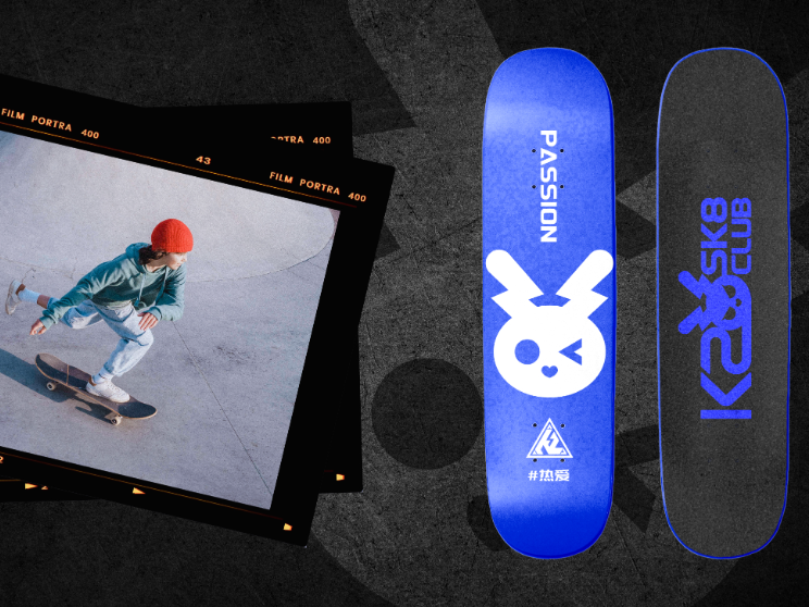K2千米兔滑板俱乐部-品牌视觉呈现_可疑的可姨-站酷ZCOOL
