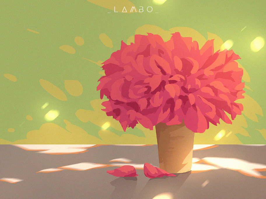 速涂概括-Day 03「芍药」__LAMBO_-站酷ZCOOL
