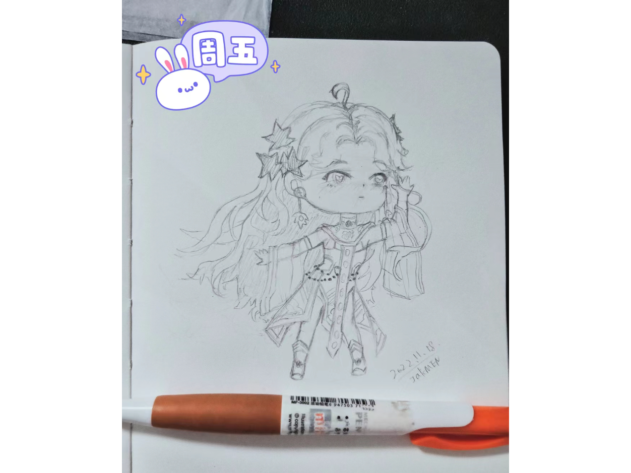 穆夏之夜Q版，女生day56_JMEN-站酷ZCOOL