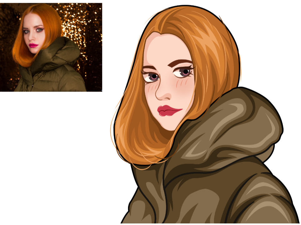 个人练习，头像照片转插画_怎敌他晚来风急-站酷ZCOOL