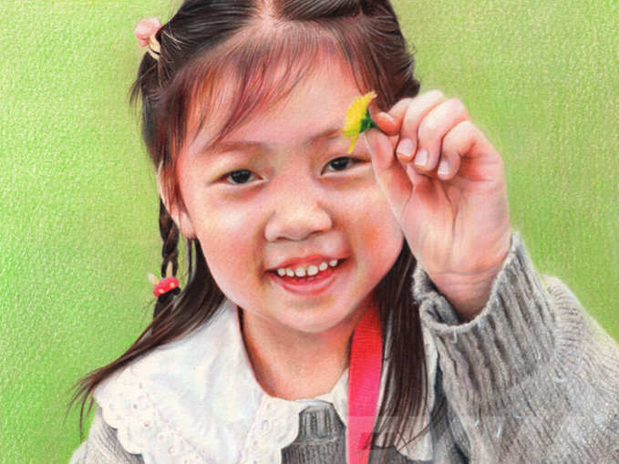 彩铅画《我的女儿》6_樊晓闻xiaoW-站酷ZCOOL