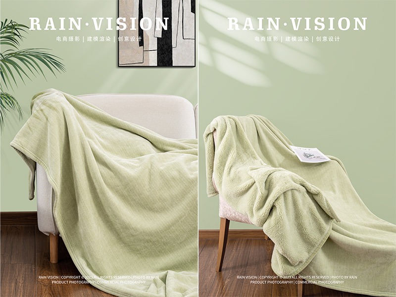 家纺拍摄 家纺详情页 毛毯 抱枕 四件套_RAIN视觉-站酷ZCOOL