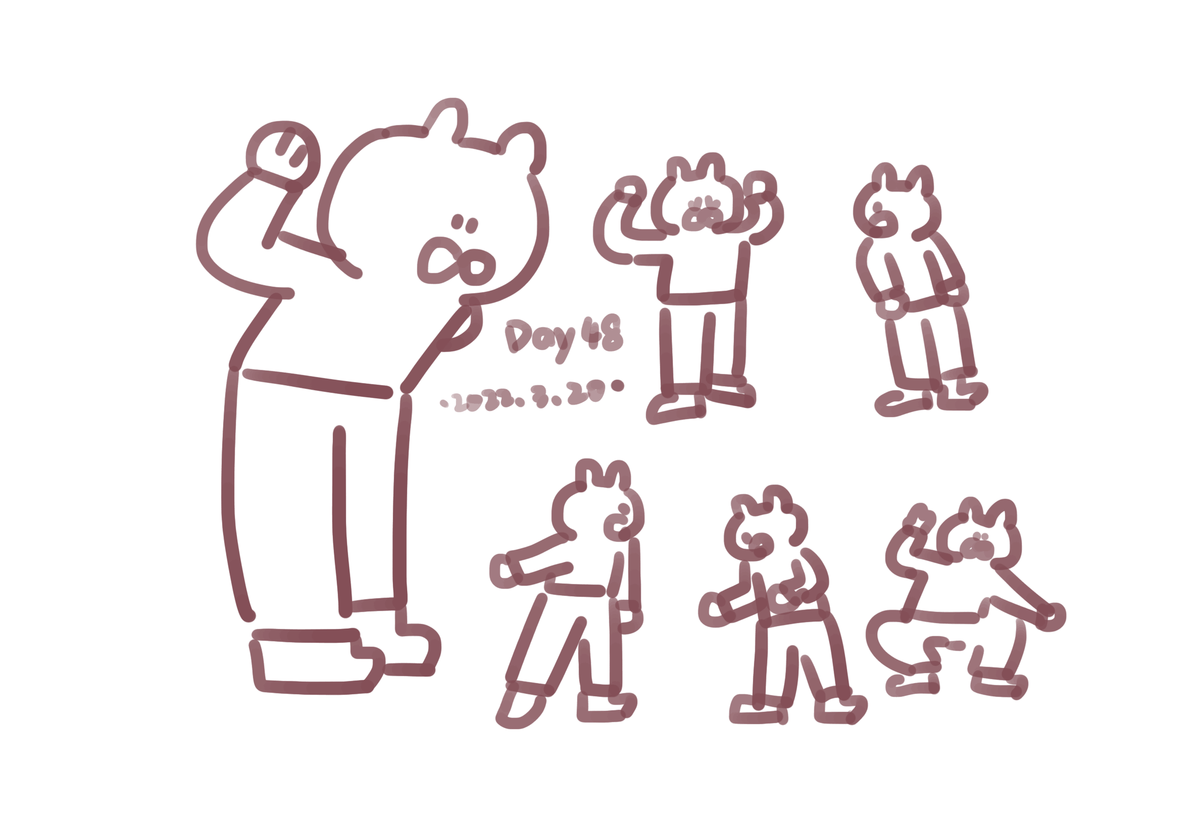 速写挑战day48_好大一颗西瓜籽-站酷ZCOOL