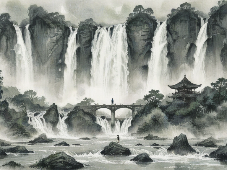 WHEE-AI视觉创作-飞流直下三千尺_TINGBAO廷宝-站酷ZCOOL