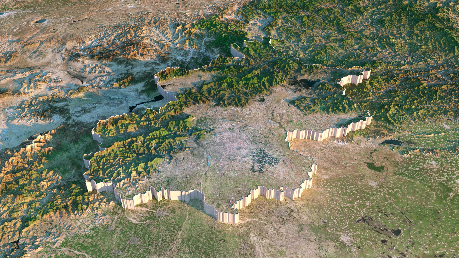 北京三维地形图_MOGOD-站酷ZCOOL