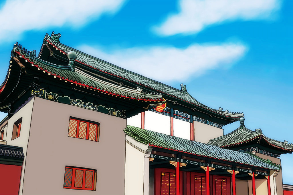 古风建筑_插画师leezj-站酷ZCOOL