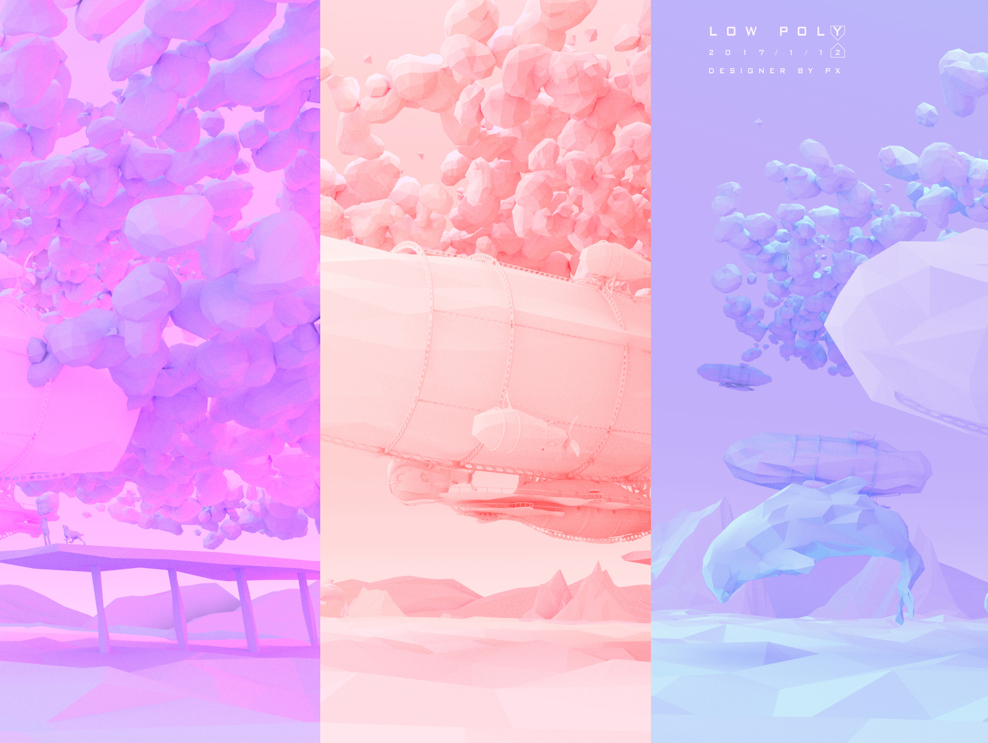 LOW POLY练习_Pixel_PX-站酷ZCOOL