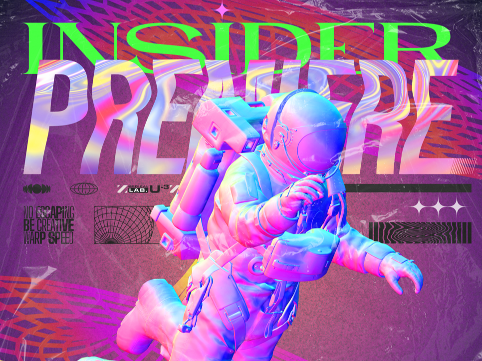 酸性海报设计 宇航员 渐变 流体_CanisAlpha-站酷ZCOOL