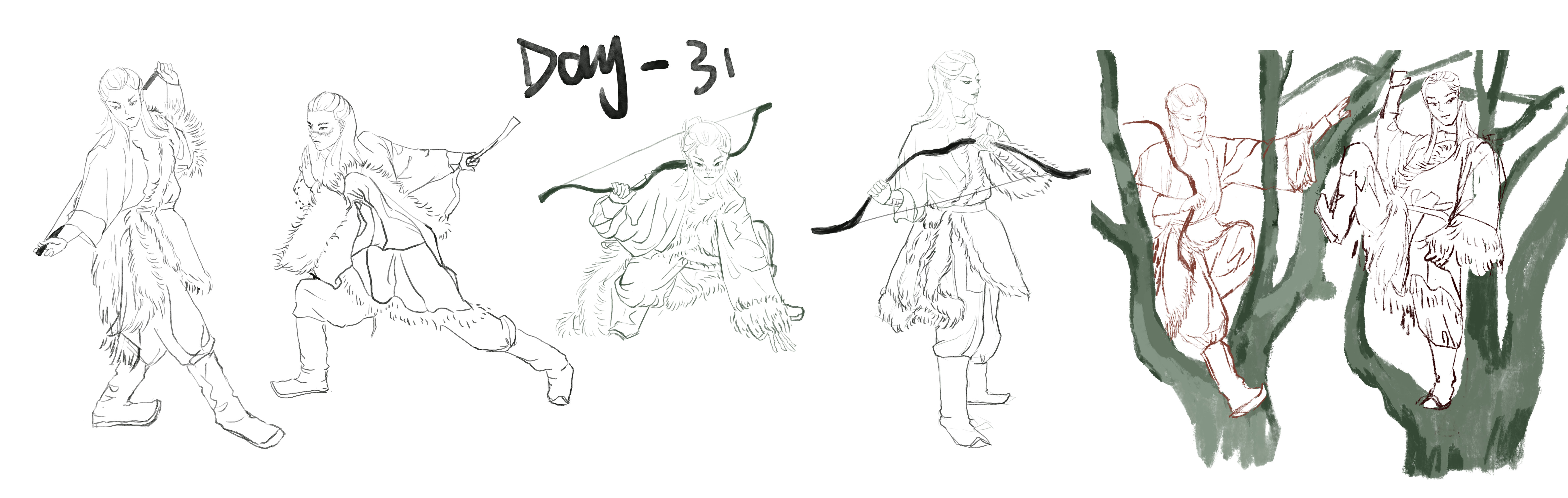 [cp]#速写60天挑战赛# day31@速写班长 嗯，最晚打卡 _懒悠游-站酷ZCOOL