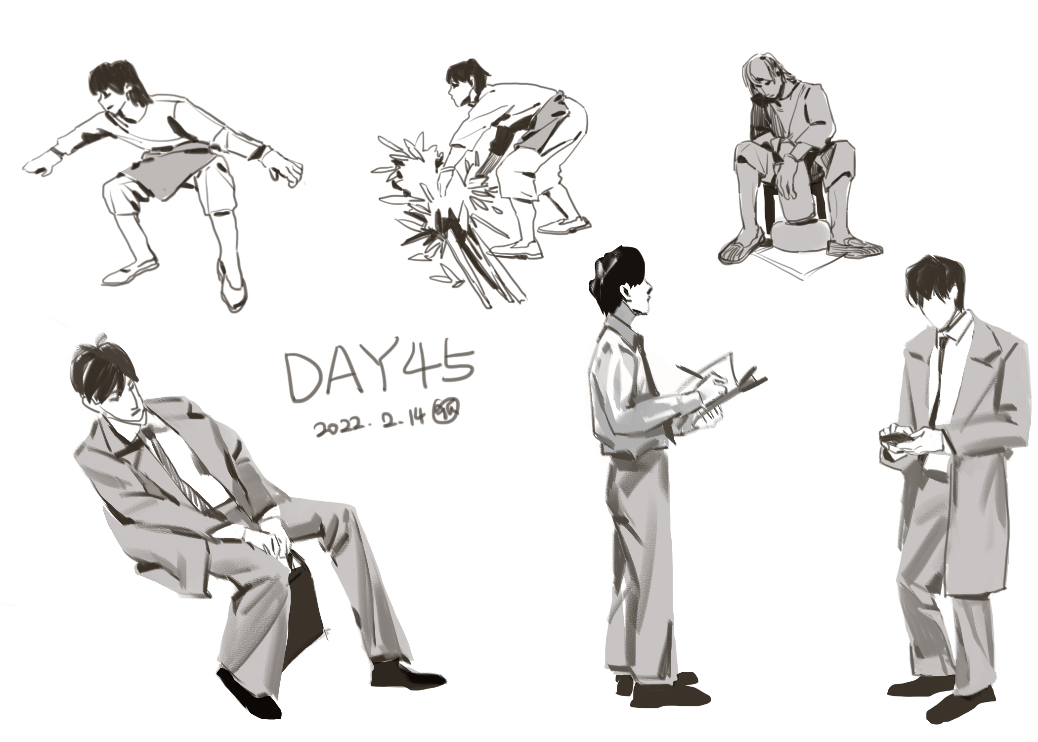 速写挑战day45_浅墨画押-站酷ZCOOL