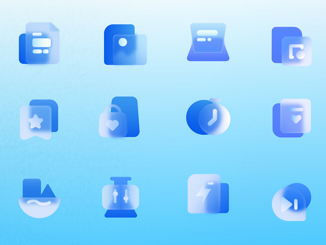 平面、毛玻璃图标_Lghofn-站酷ZCOOL