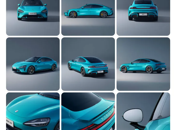 小米汽车公布SU7海湾蓝首批实拍照_CMF设计军团-站酷ZCOOL