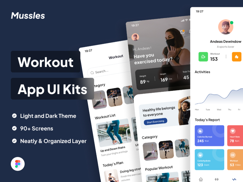 Mussles - Workout Apps UI Kits_雪花罐头-站酷ZCOOL