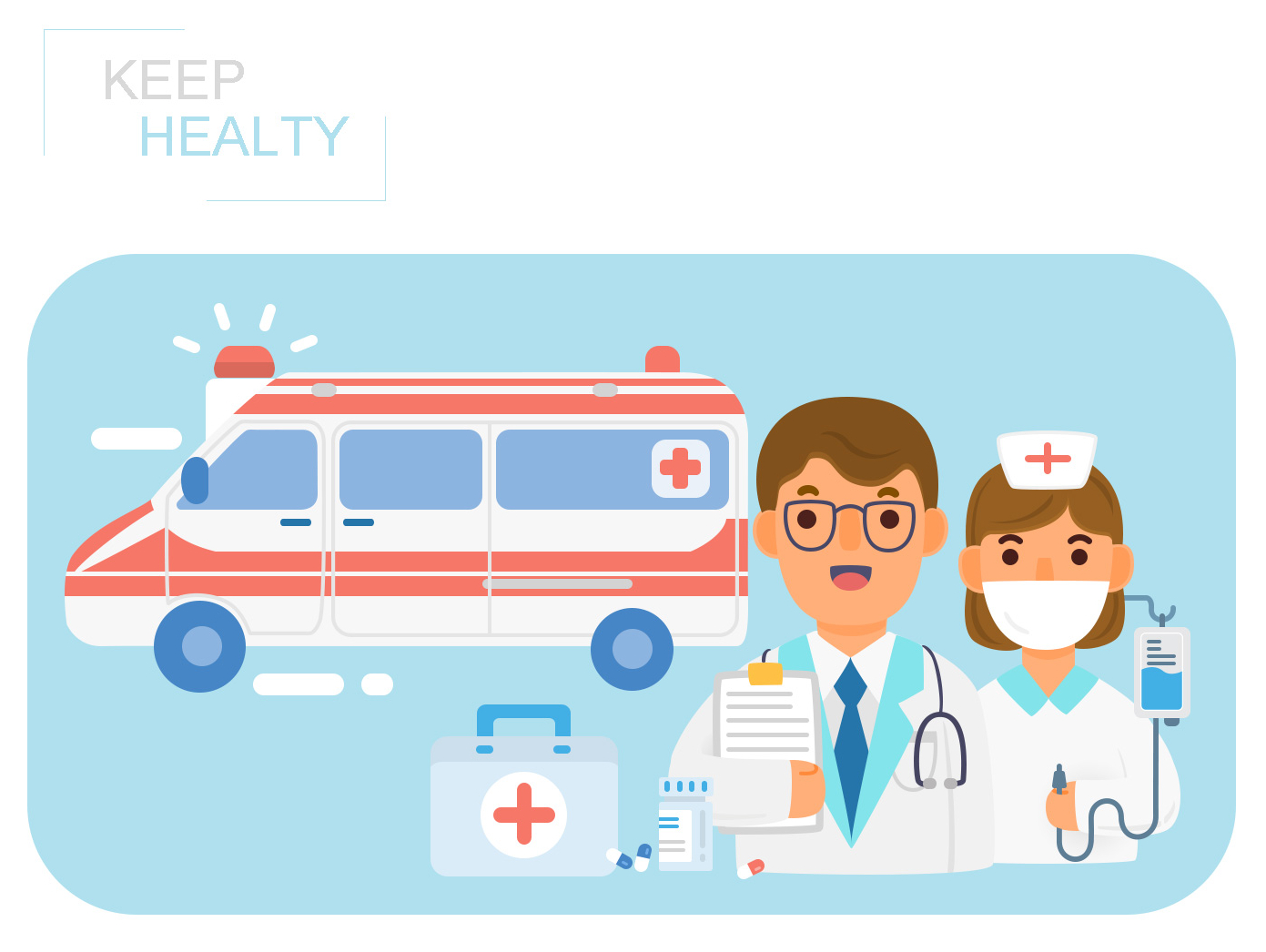 手绘医疗场景 - 救护篇 _DXY企业业务UED-站酷ZCOOL