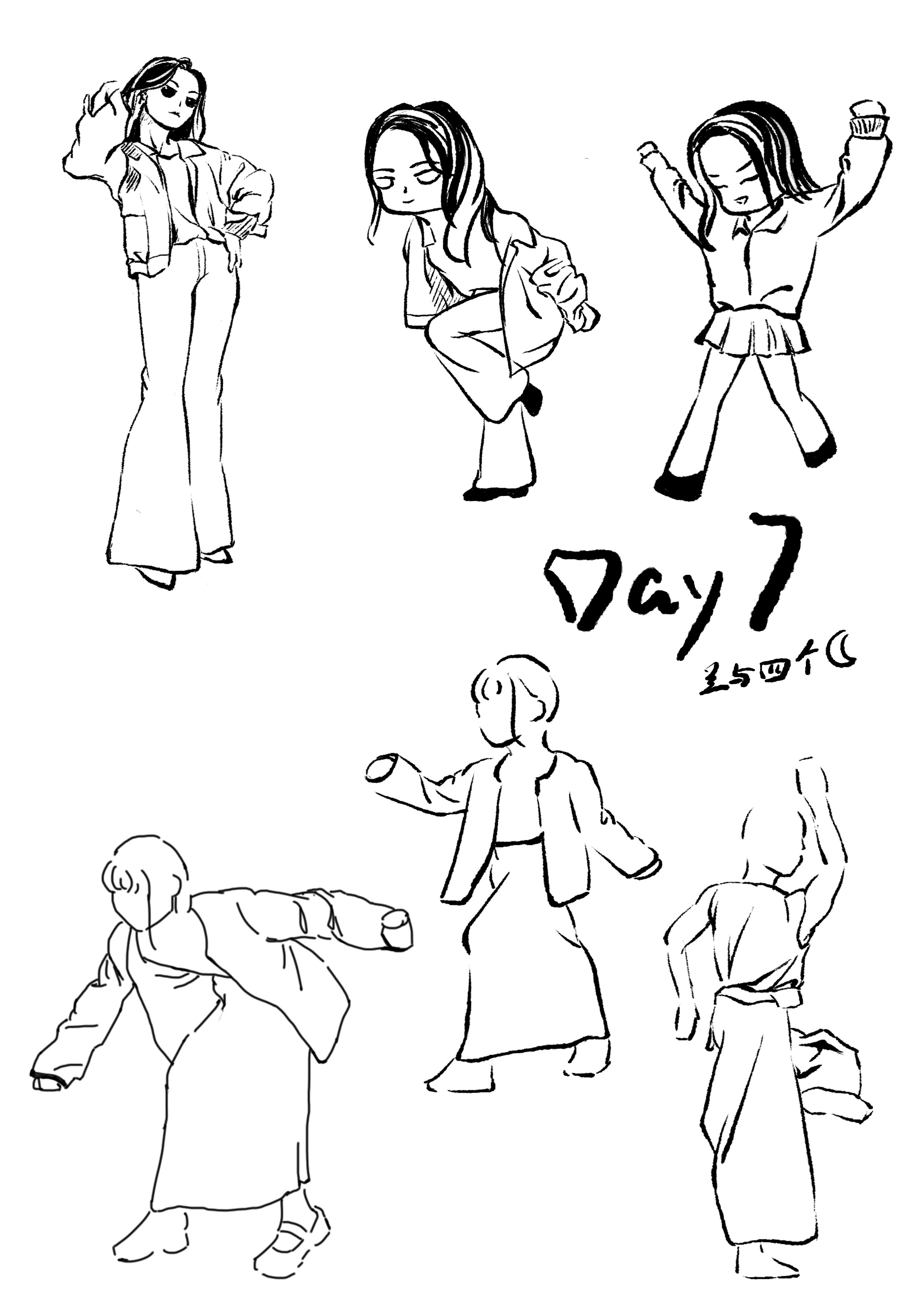 #速写60天挑战赛# Day7 _兰与四个月亮-站酷ZCOOL