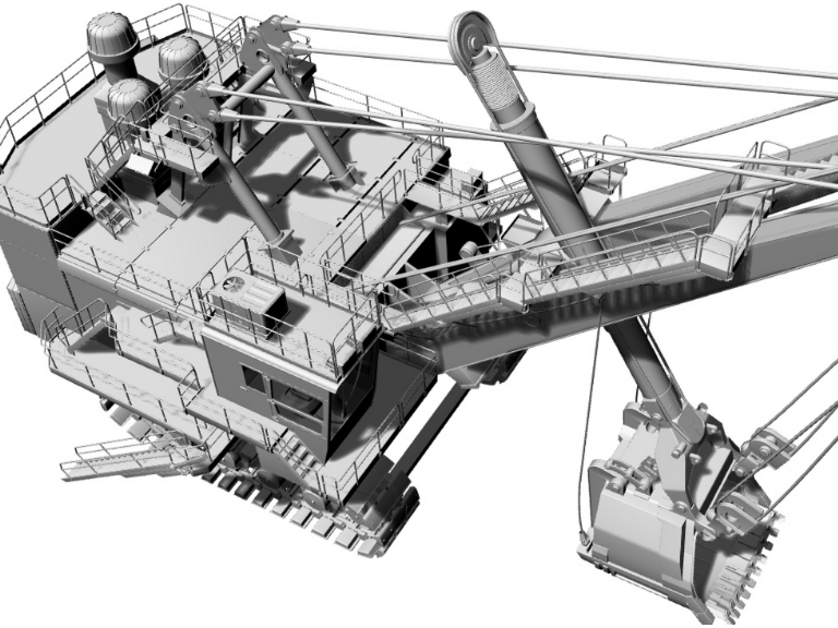 电铲绳铲电缆挖掘机模型_3D小白-站酷ZCOOL