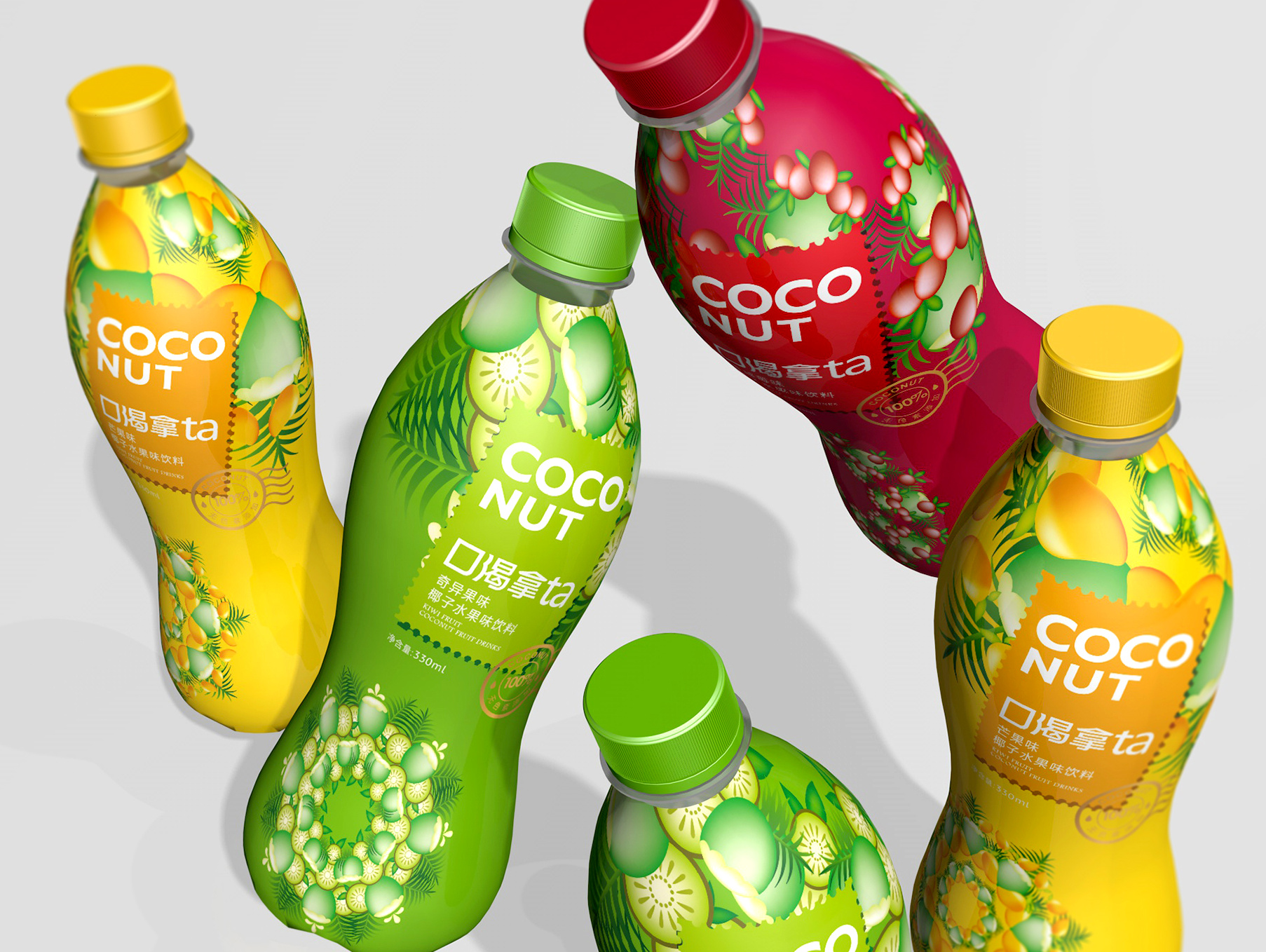 奥格光年作品分享：口渴拿TA果汁椰子水饮料品牌体系设计_奥格光年-站酷ZCOOL