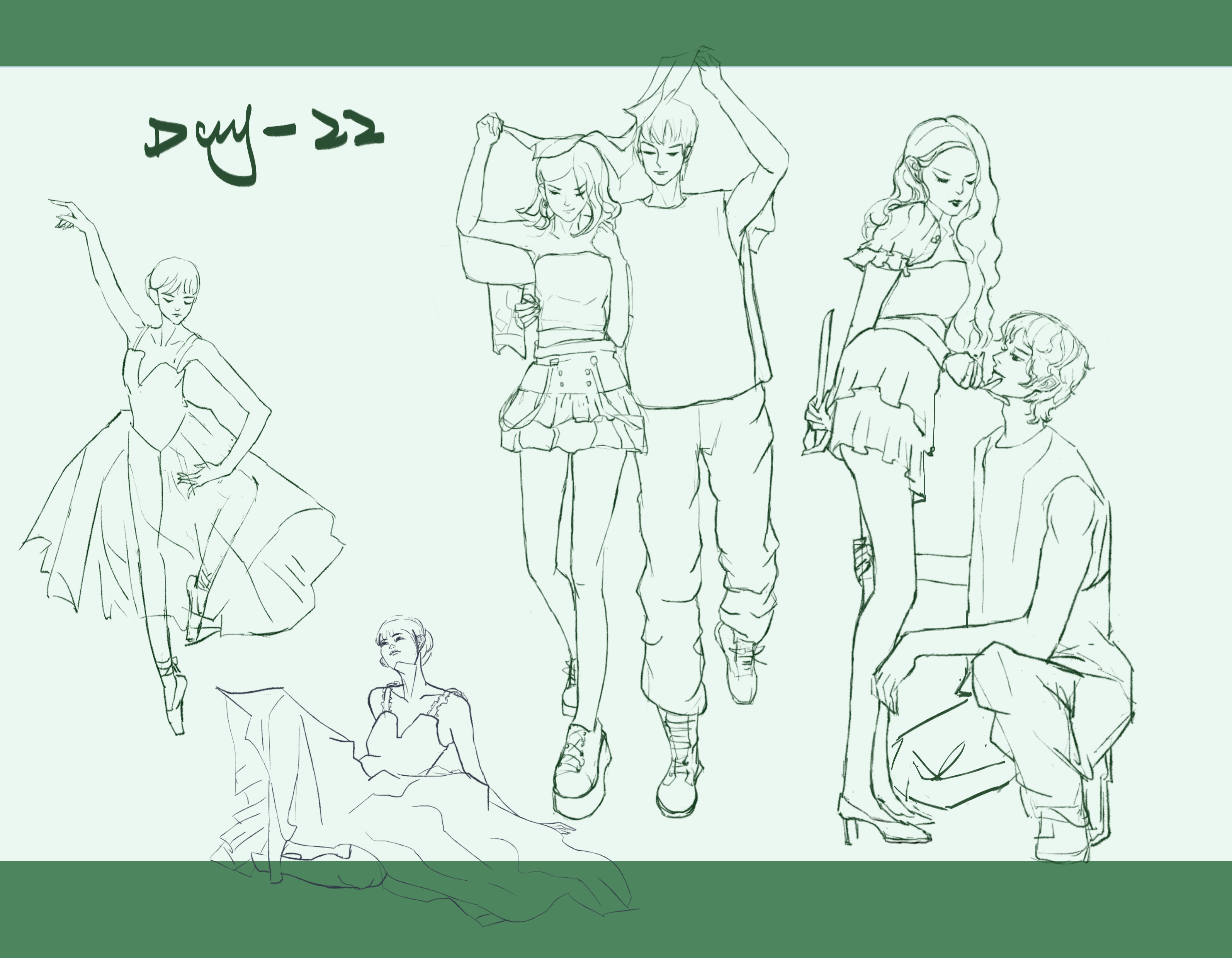 #速写60天挑战赛# day22@速写班长 双人画着很带劲啊_懒悠游-站酷ZCOOL