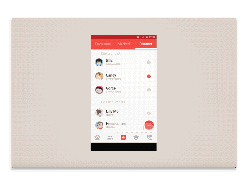 Material design Contact 界面交互 Principle交互原型_gytzzss-站酷ZCOOL