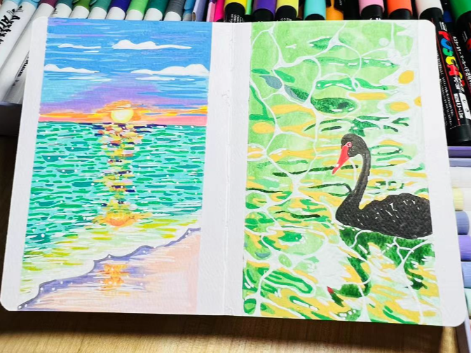 水面|丙烯马克笔day6_初七37-站酷ZCOOL