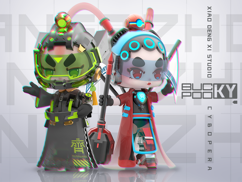 潮玩IP | Bucky&Pooky赛博戏曲2077系列盲盒_小登西工作室-站酷ZCOOL