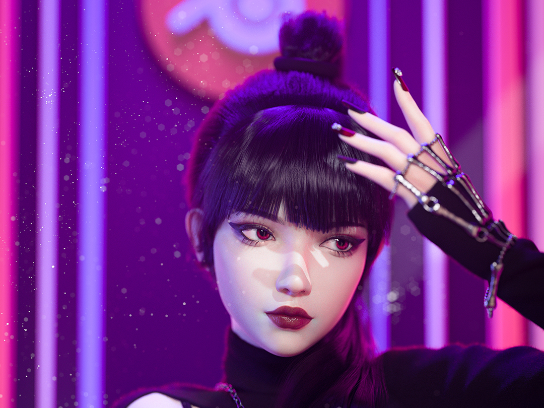 镜头注视动画+Blender角色模型(NoAi)(束腰装)_觉非Kay20000-站酷ZCOOL