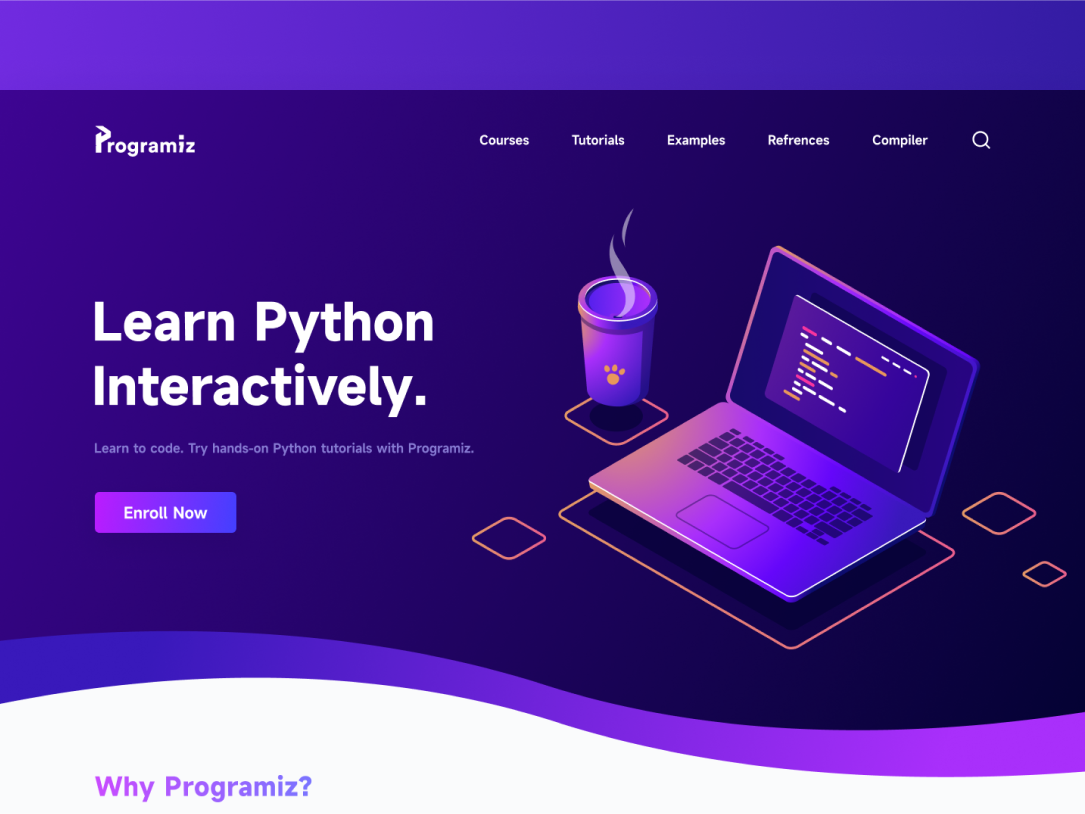 Programiz - Landing Page Redesign_Sonata_-站酷ZCOOL