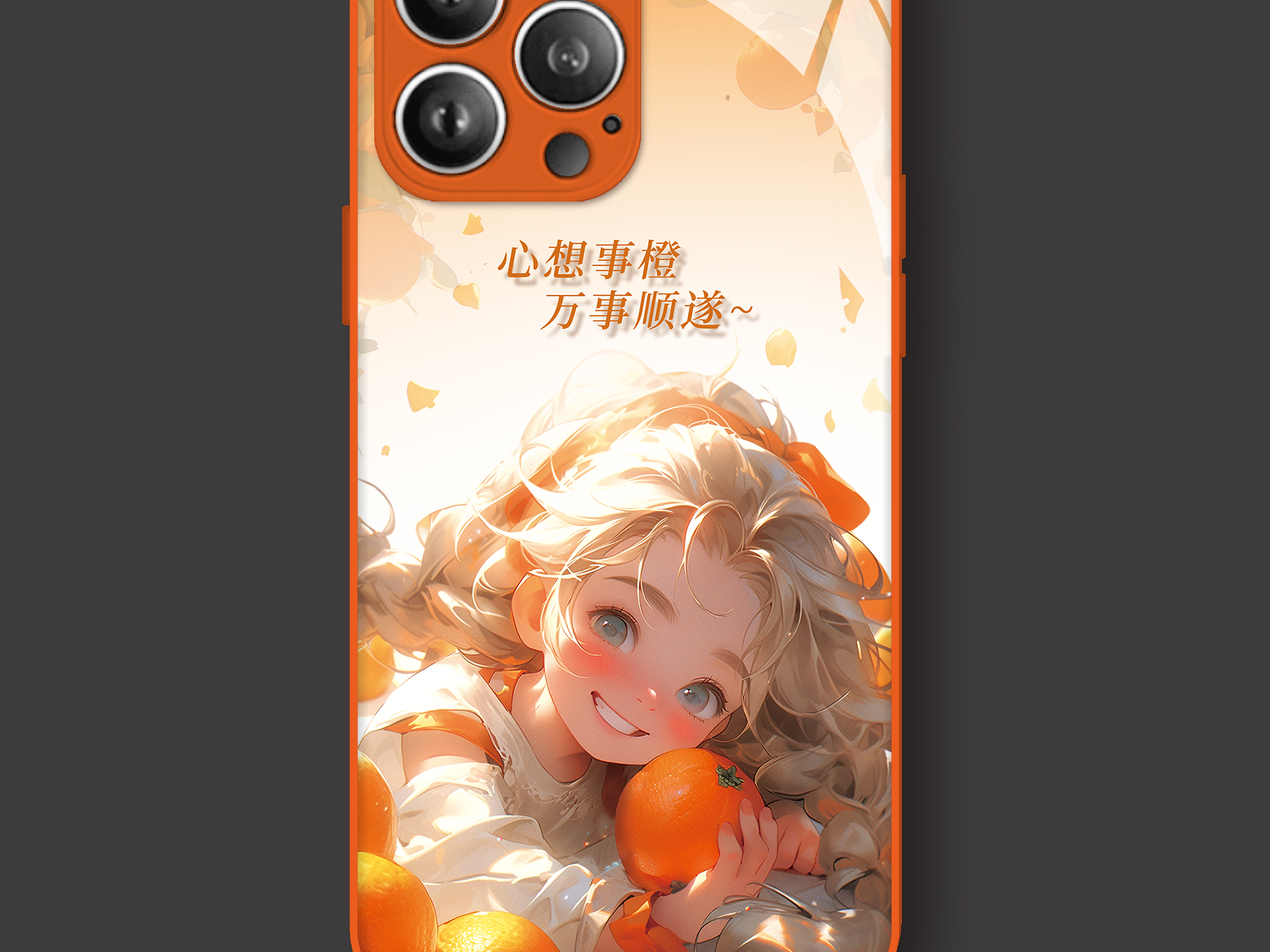 2024心想事橙手机壳图案原创_小萌牛几-站酷ZCOOL