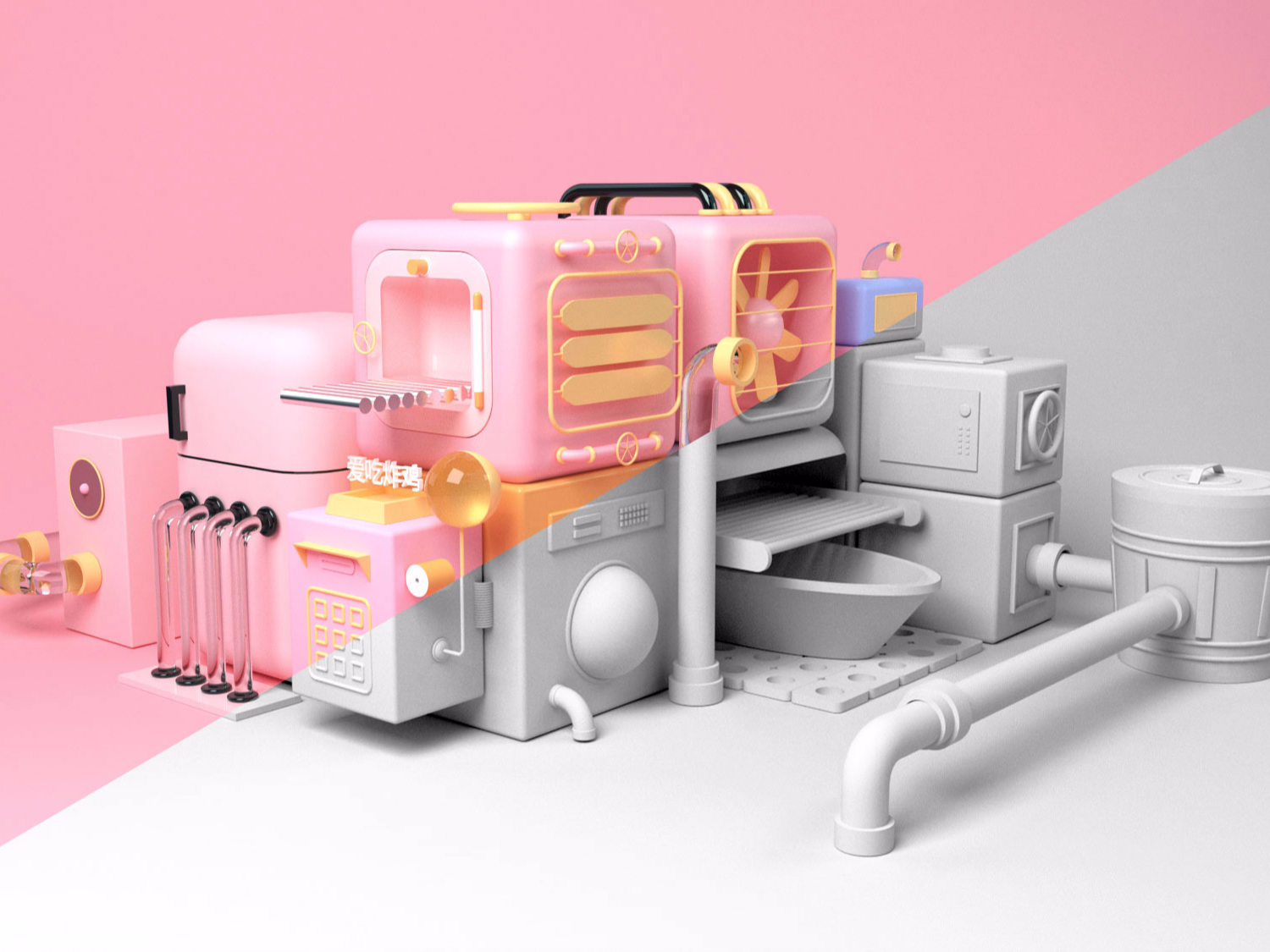 3月C4D练习_炸鸡爱好者-站酷ZCOOL