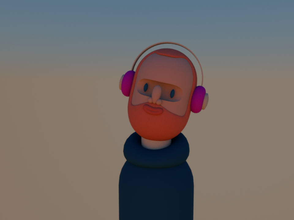 C4D人物练习第一天——看夕阳的男人_Camille柯柯-站酷ZCOOL