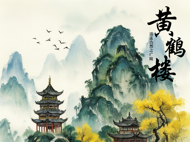 《黄鹤楼送孟浩然之广陵》李白_柯基HA-站酷ZCOOL