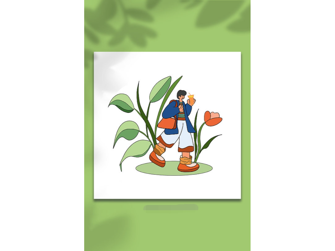 春游踏青人物插画_J自在-站酷ZCOOL