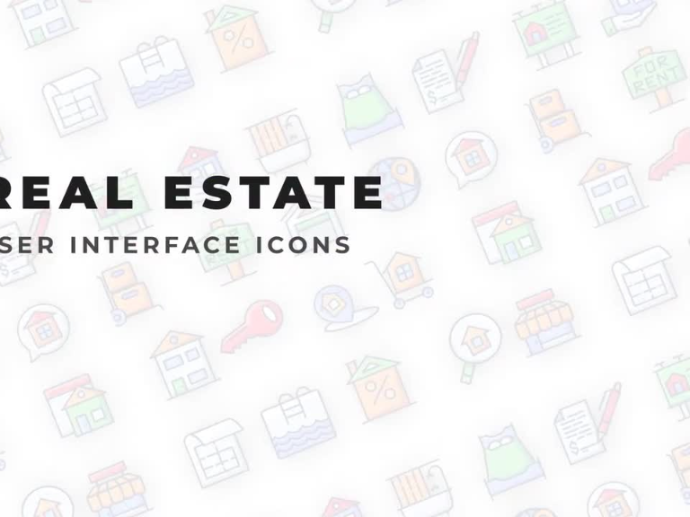 AE模板 | 彩色房地产图标展示房地产演示网站开场_猿文件网官方账号-站酷ZCOOL
