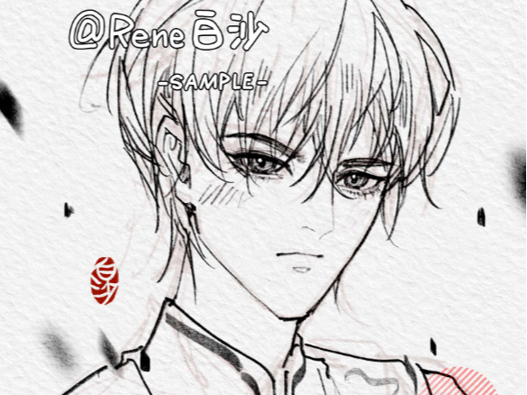 【傲娇少年】水墨古风氛围感摸鱼头稿件_Rene白沙-站酷ZCOOL