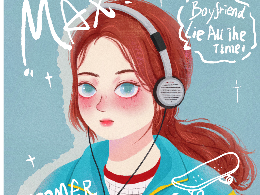 《怪奇物语》插画头像-Max_美味小桔鲨sss-站酷ZCOOL