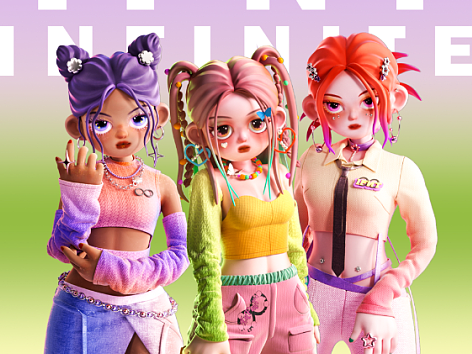 虚拟女团IFNT视觉形象 [Y2K篇]_茶茶面-站酷ZCOOL