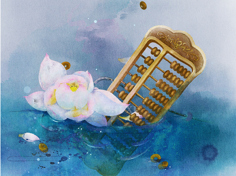 ipad仿水彩非遗系列插画|珠算_池汐CX-站酷ZCOOL